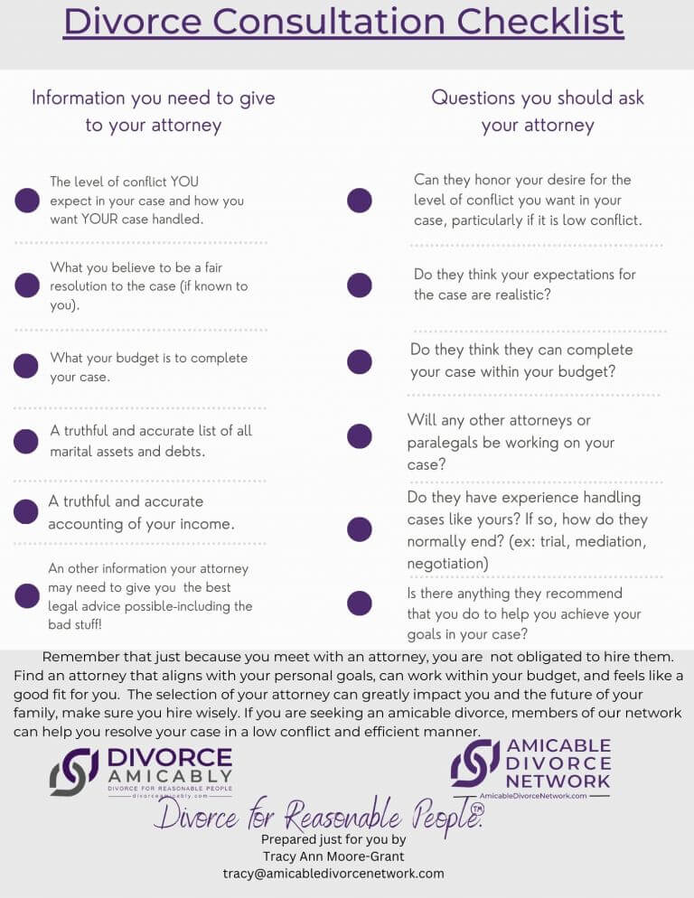 Your Divorce Consultation Checklist - Divorce Amicably