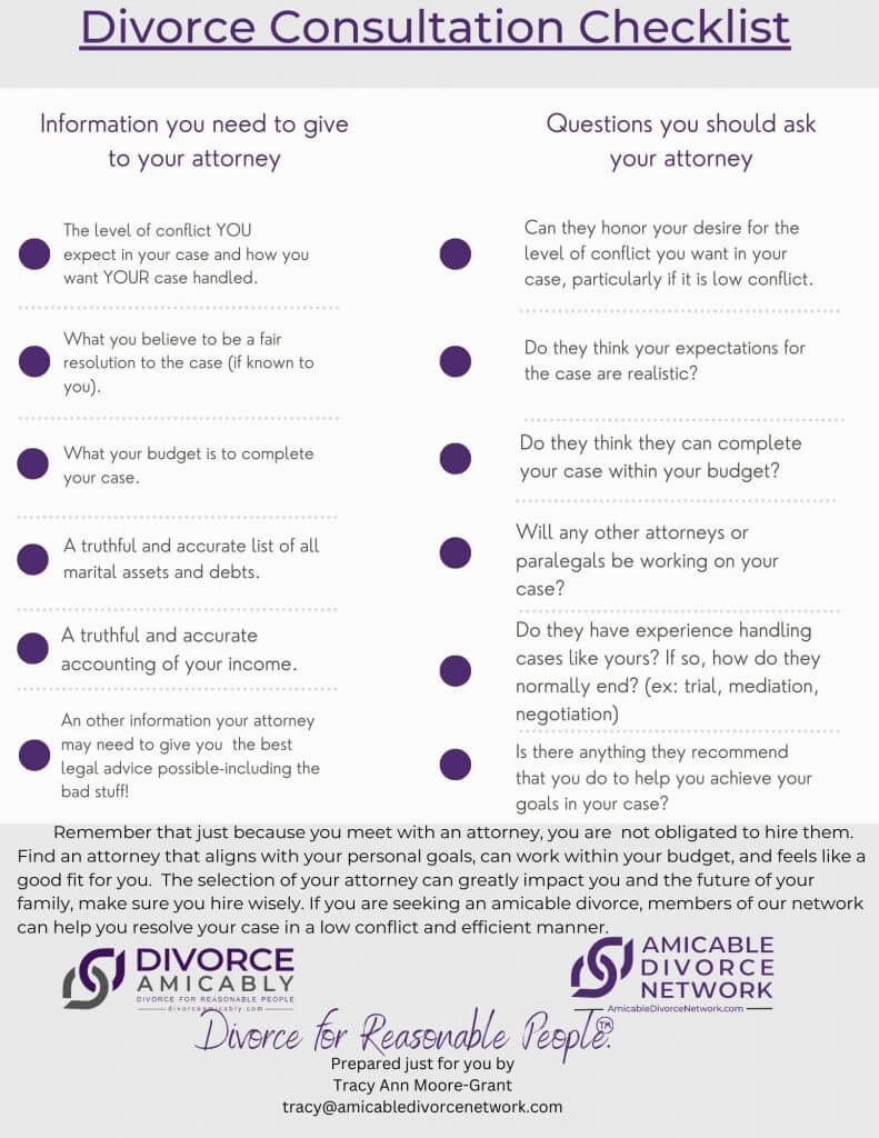 Your Divorce Consultation Checklist - Divorce Amicably